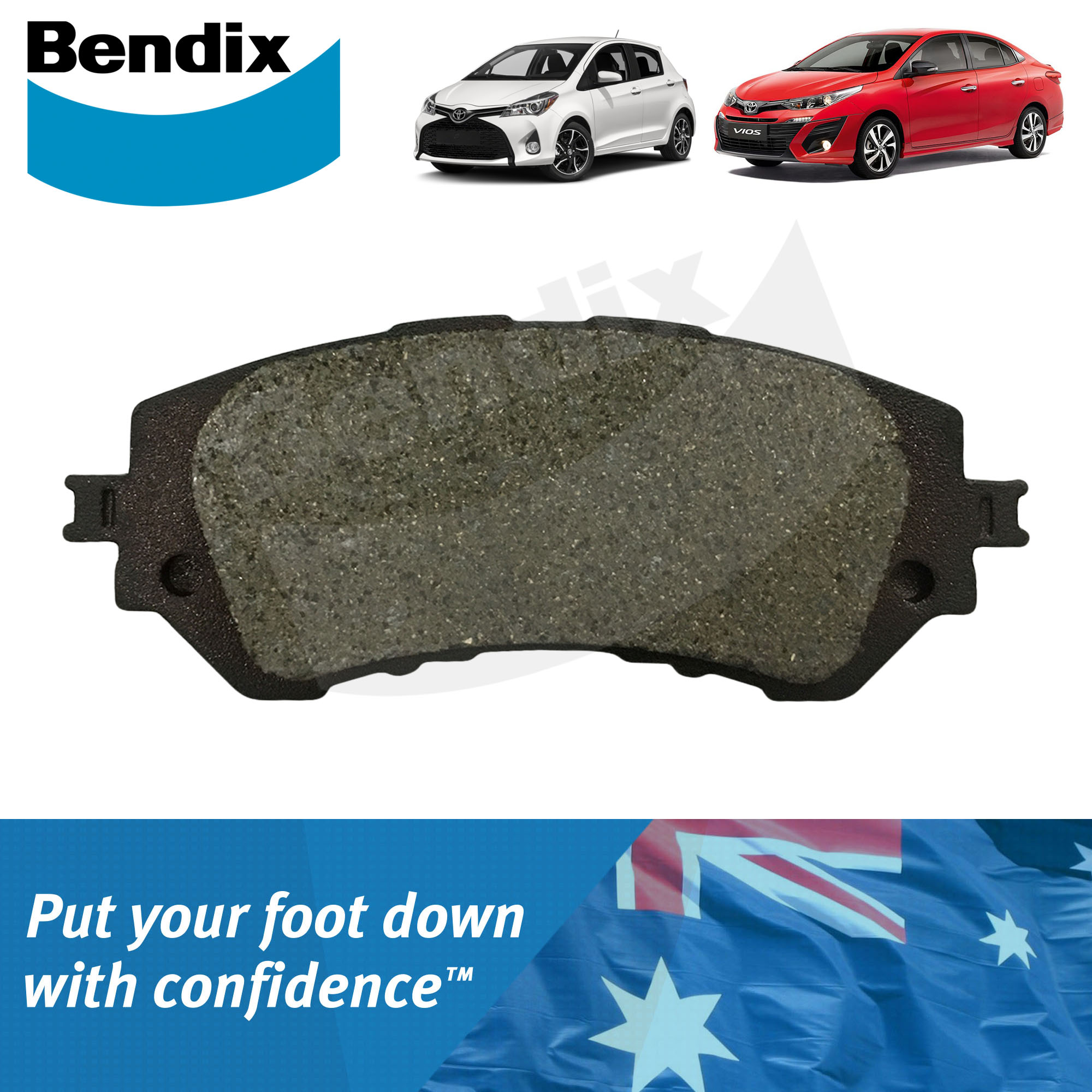 Prima Bendix Brake Pads ORG PDB2261 Front Set for Toyota Vios and Yaris ...