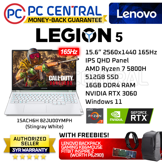 Lenovo Legion 5 15ACH6H 82JU00ESPH Gaming Laptop | Stingray White | AMD ...
