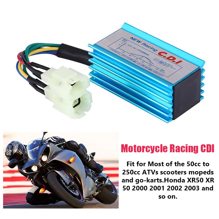 6 Pin Performance Ignition Coil Racing CDI Box with Wire for GY6 50cc ...
