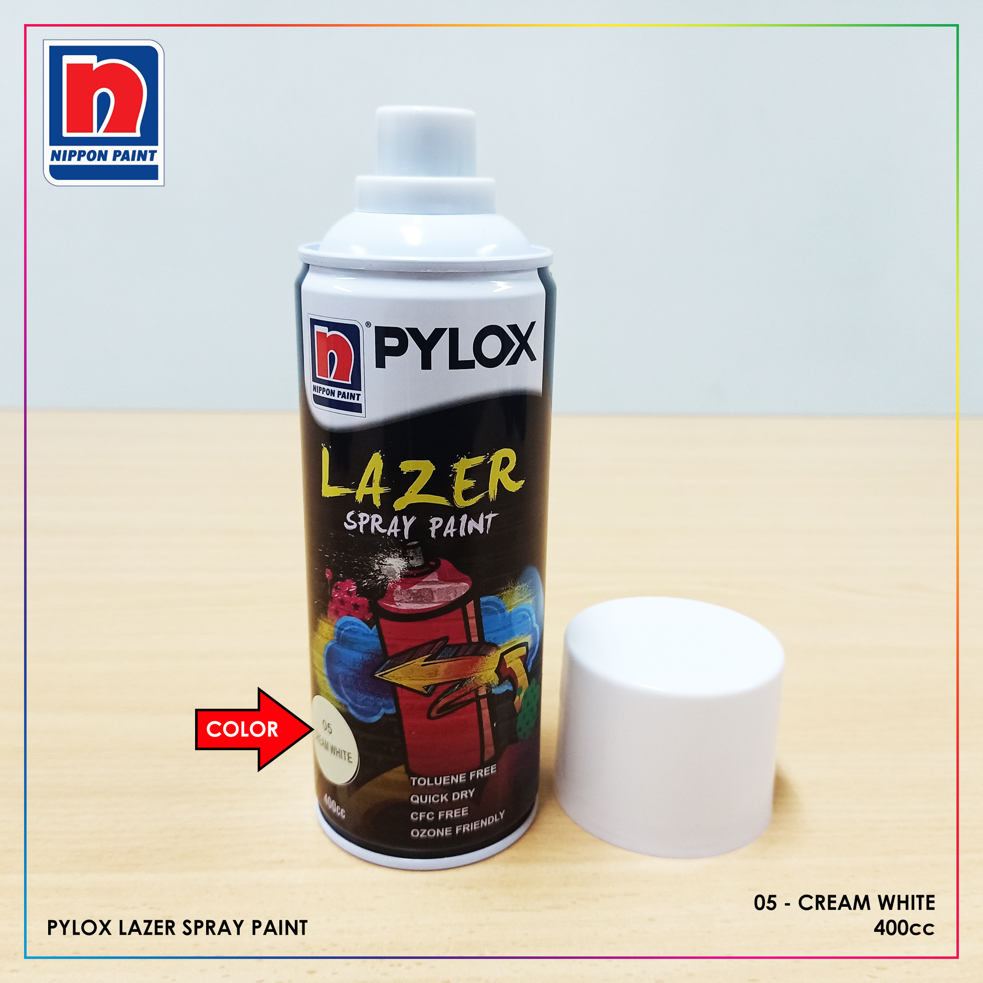 Pylox Lazer Spray Paint Cream White PLZ005 400cc | Lazada PH