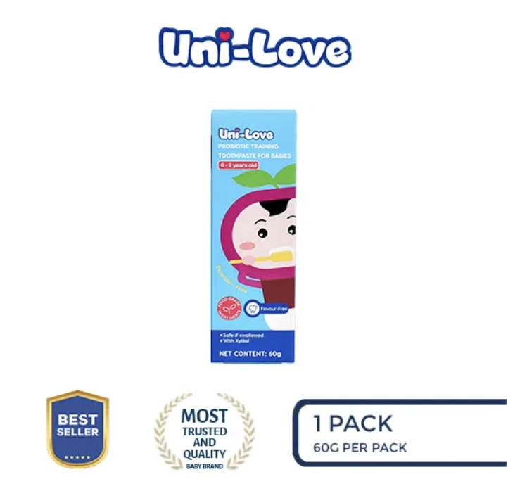 UniLove Probiotic Training Toothpaste - Flavour-Free (0-2 Years Old ...
