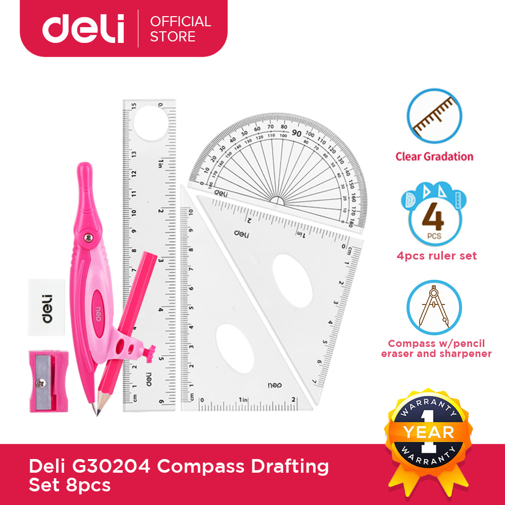 Deli Compass Drafting Set 8pcs G30204 | Lazada PH