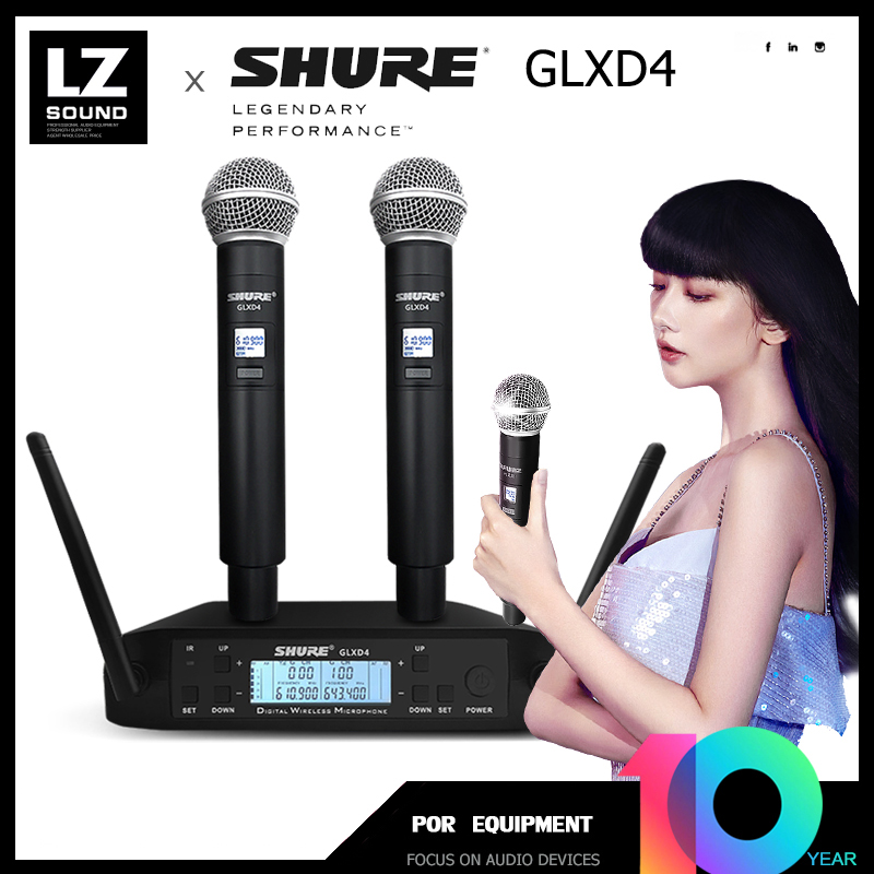 SHURE GLXD4 wireless microphone UHF dual floating mic SM58 The mic is strong and lightweight ...