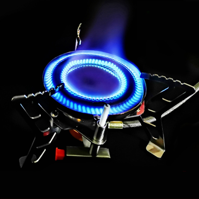 Outdoor Double Ring Gas Stove Camping Gas Burner Folding Electronic ...