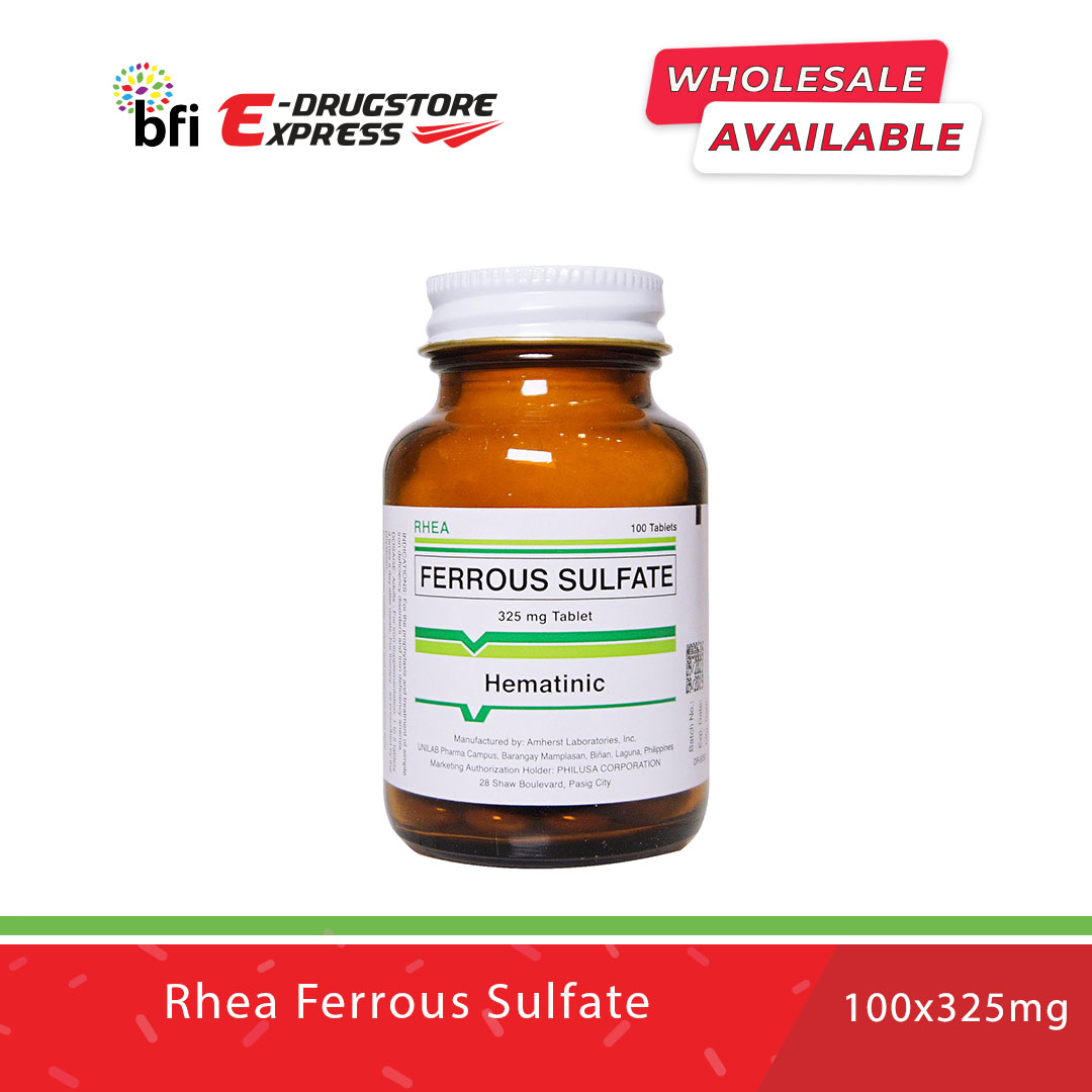 BFI E-Drugstore Rhea Ferrous Sulfate 100x325mg [SAME-DAY AVAILABLE ...