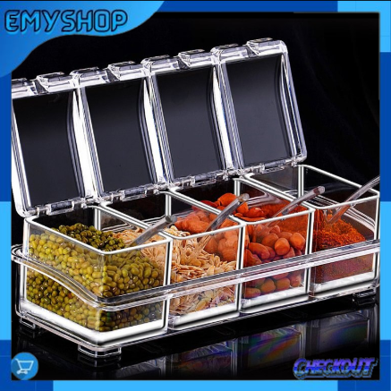 EMYSHOP88 Clear Acrylic Condiments Organizer Seasoning Box | Lazada PH