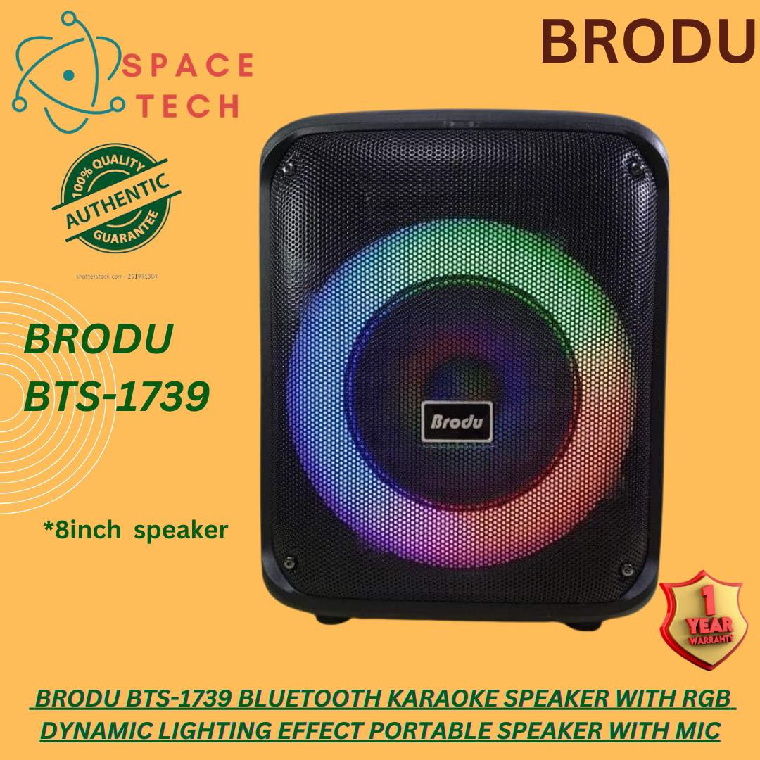 Brudo BTS-1739 bluetooth karaoke speaker with RGB dynamic lighting ...