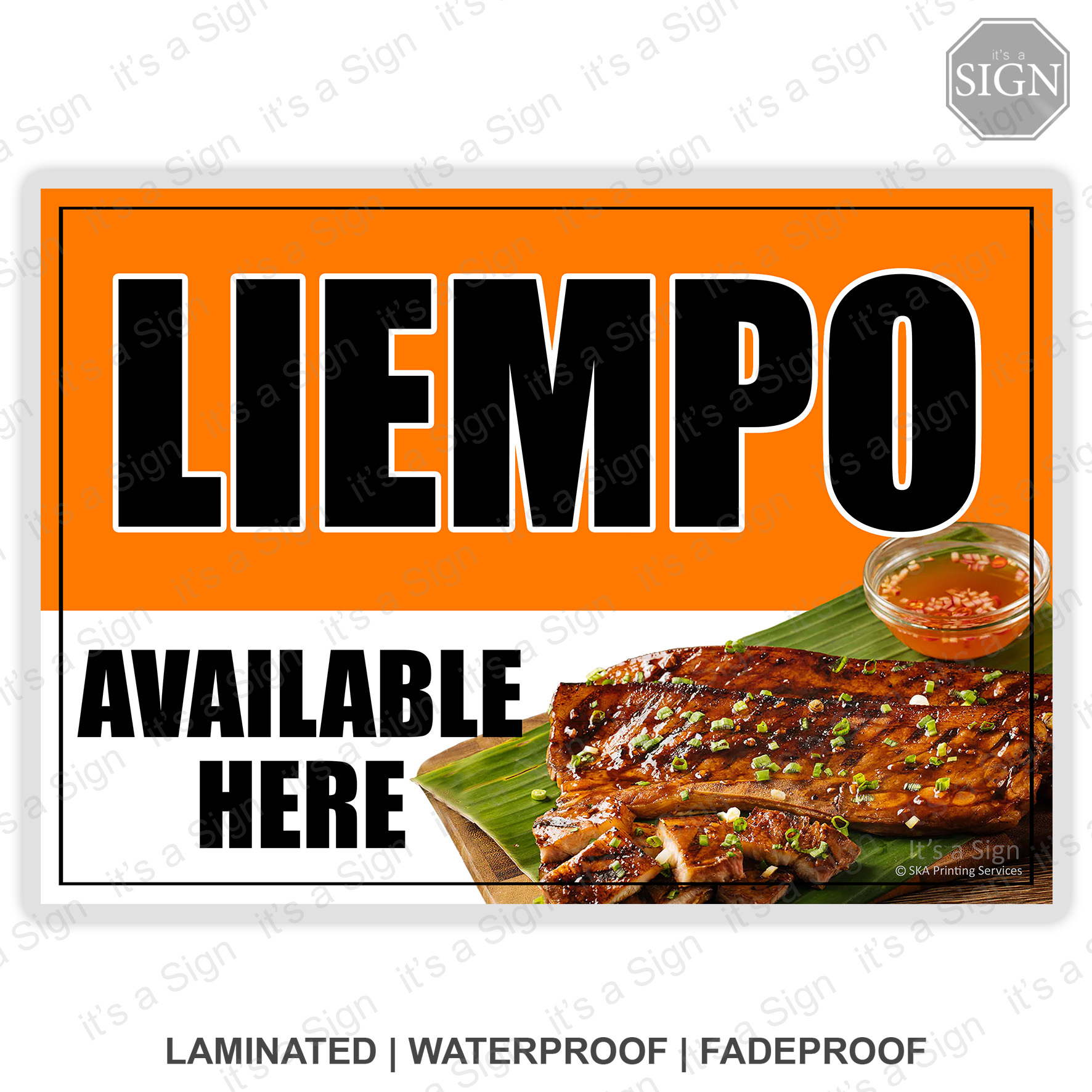 Liempo Pork Store Sign - Laminated Signage Label - A4 / A3 Size | Lazada PH