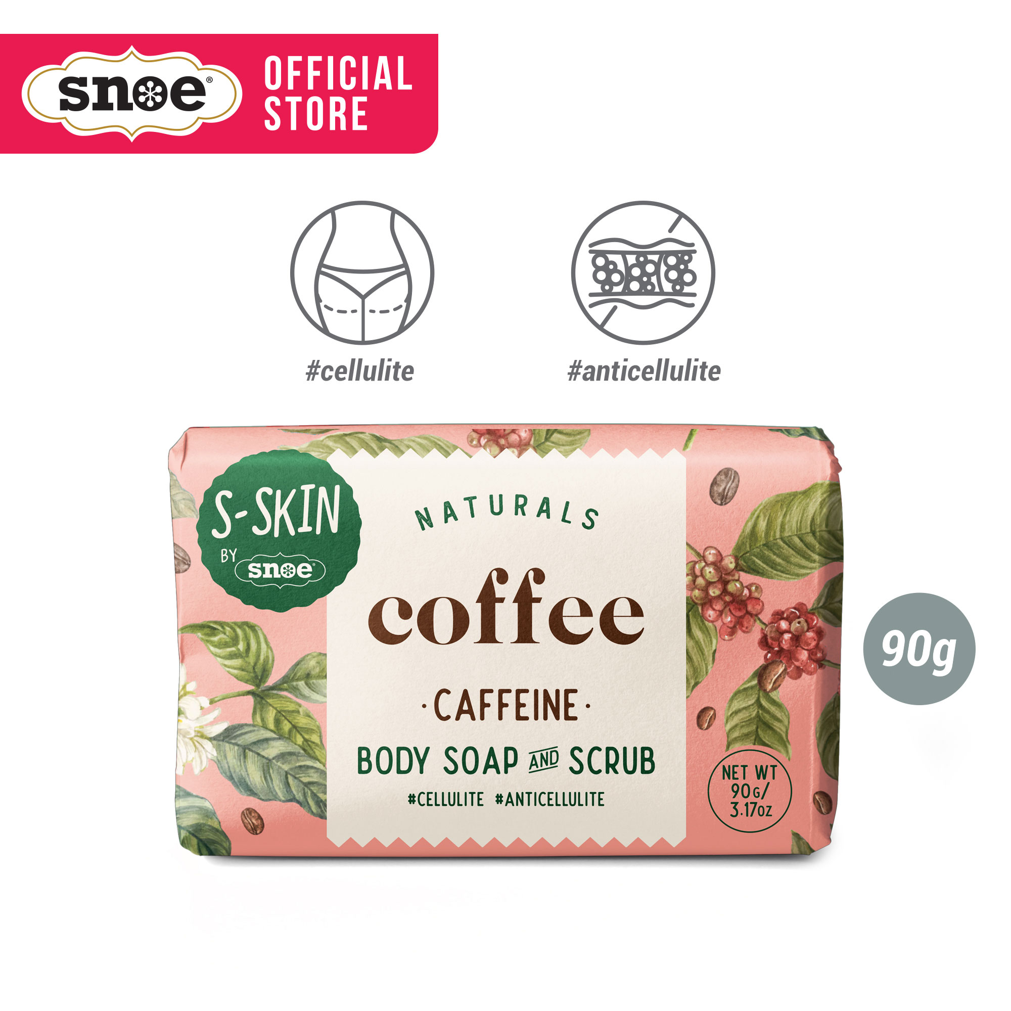 Snoe Beauty S-SKIN Naturals COFFEE Body Soap and Scrub | anticellulite ...