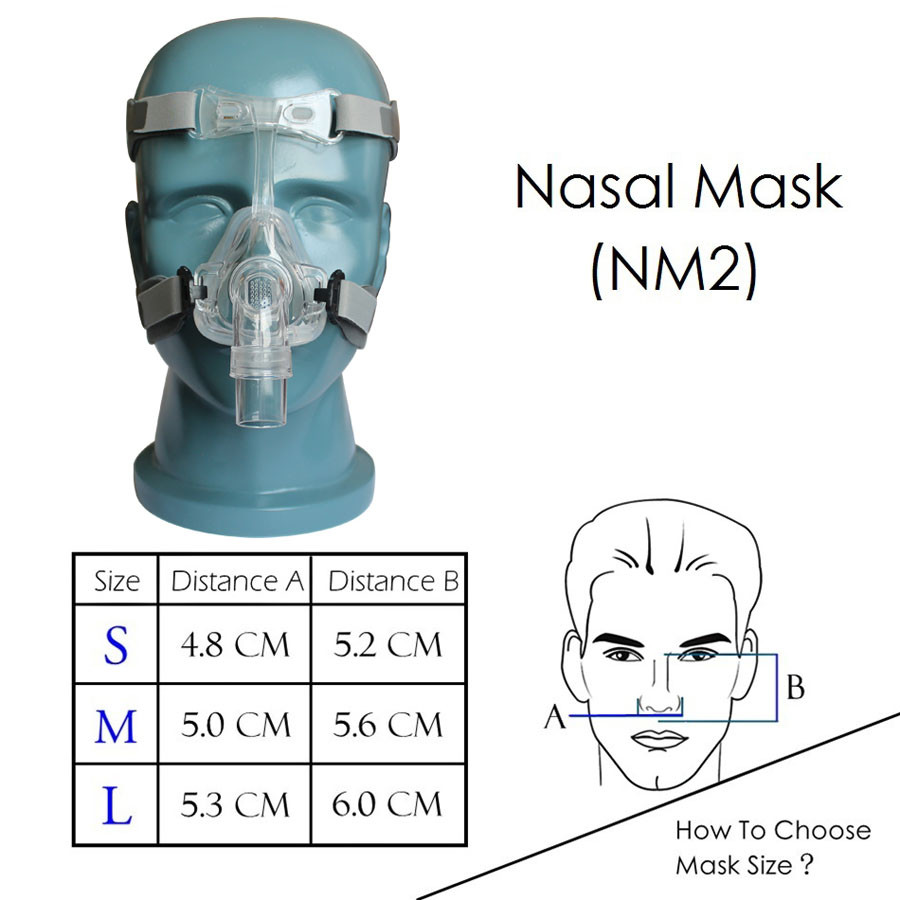 BMC NM2 CPAP Nasal Mask For CPAP Machine For Sleep Apnea Stop Snoring ...