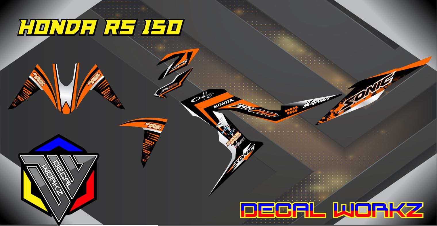 HONDA RS 150 STICKER DECALS, SONIC, ORANGE x BLACK | Lazada PH