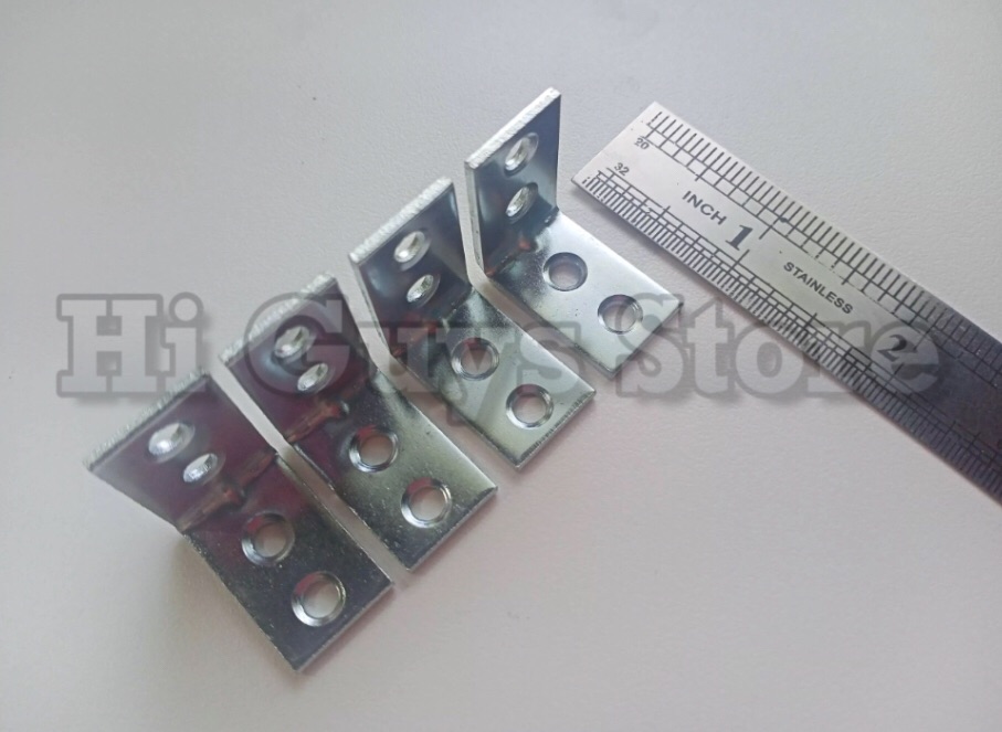 4 pcs (1 inch) Single size Metal Heavy Duty FREE Screws L Shape Steel ...