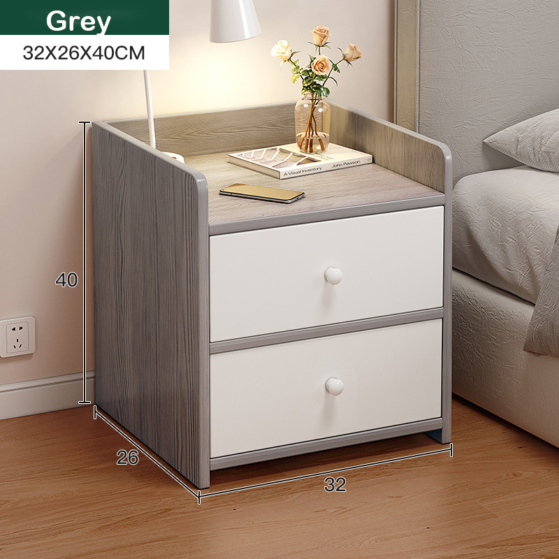HomeFurni Minimalism Bedside Table with Lock Modern Bedroom Locker ...