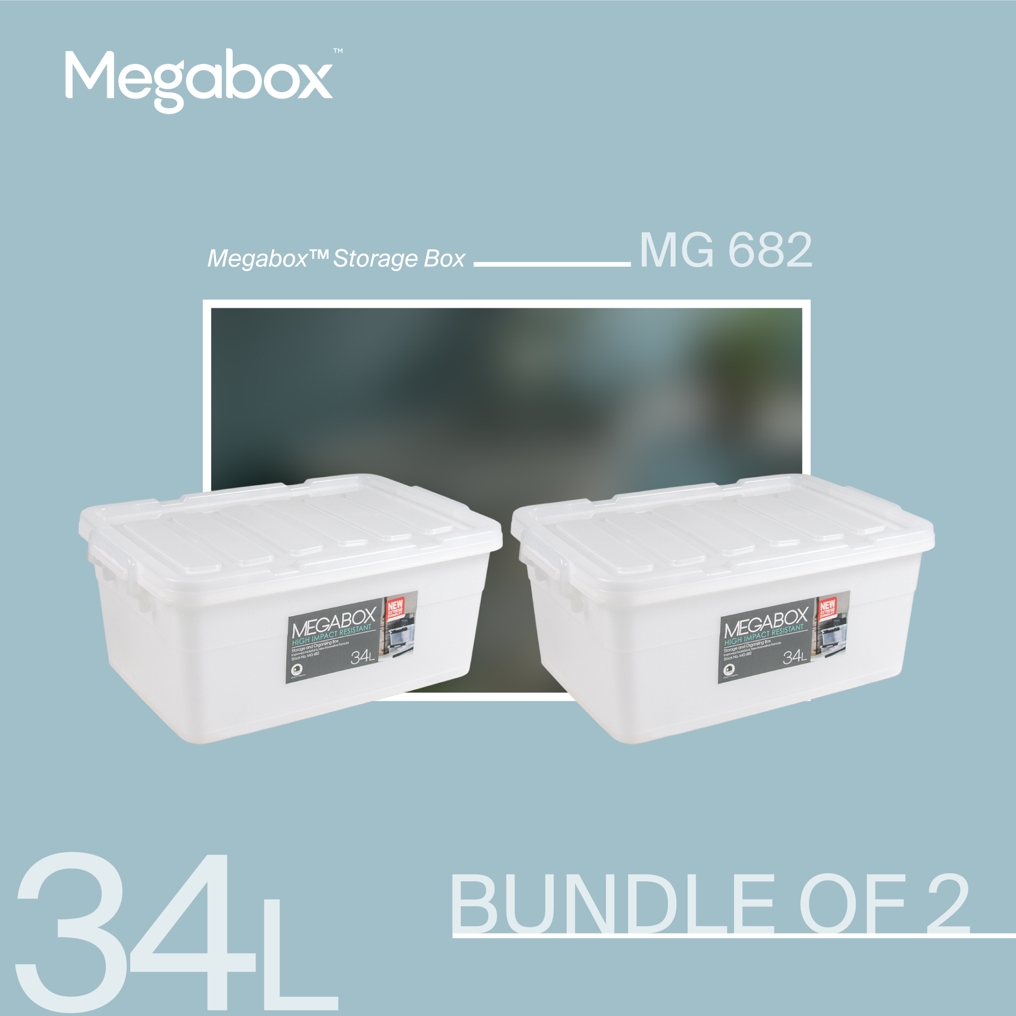 Megabox MG-682 34L Storage Box (Bundle of 2) | Lazada PH