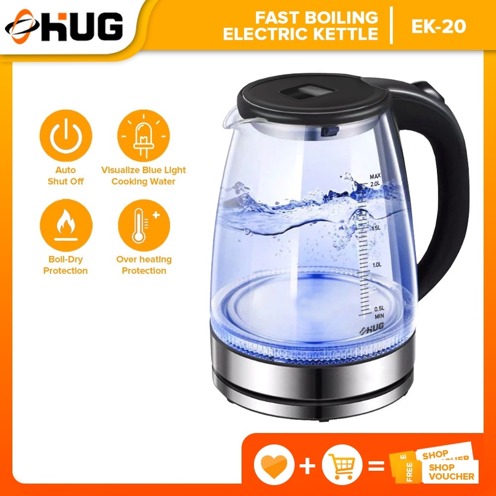 free shipping electric kettle Hug 2 Liters Fast Boiling Electric Glass ...