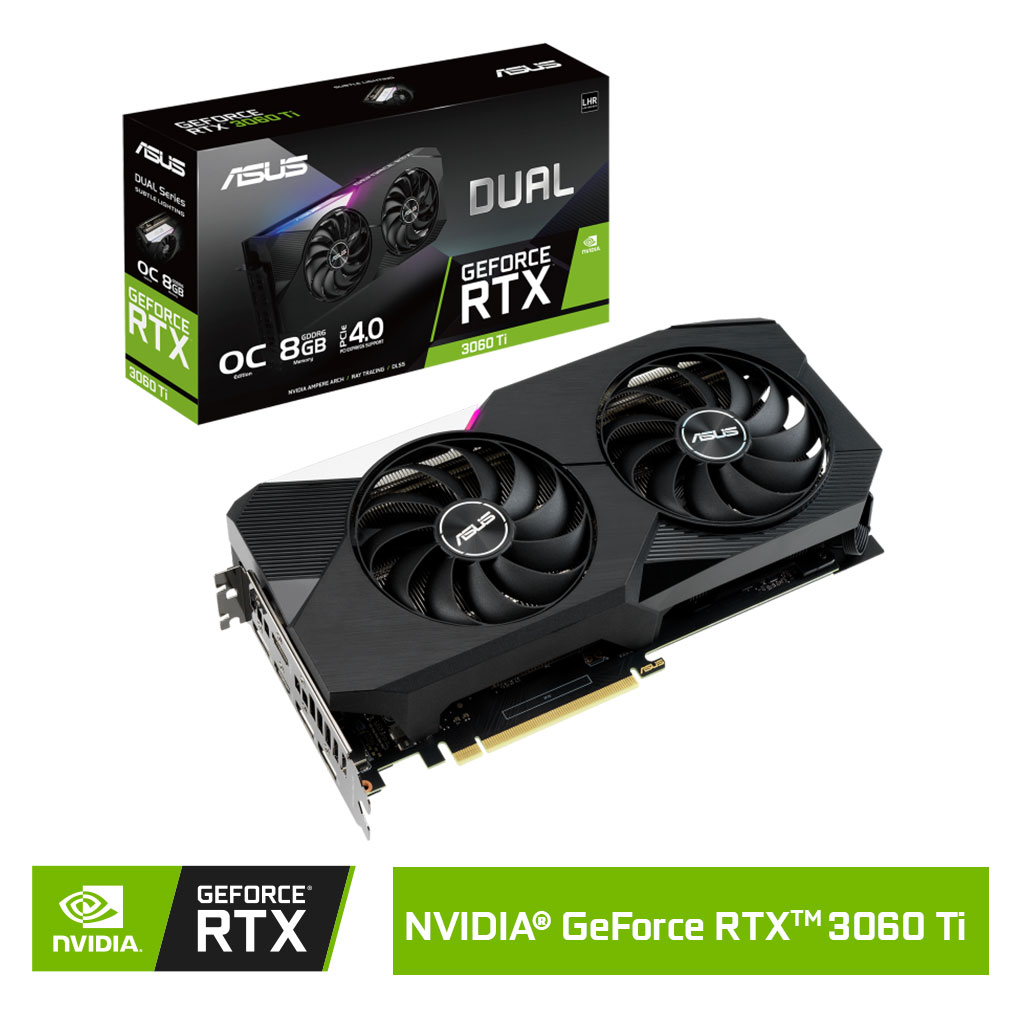 GeForce RTX 3060 TI DUAL OC V2 (DUAL-RTX3060TI-O8G-V2) 8GB GDDR6 256BIT ...