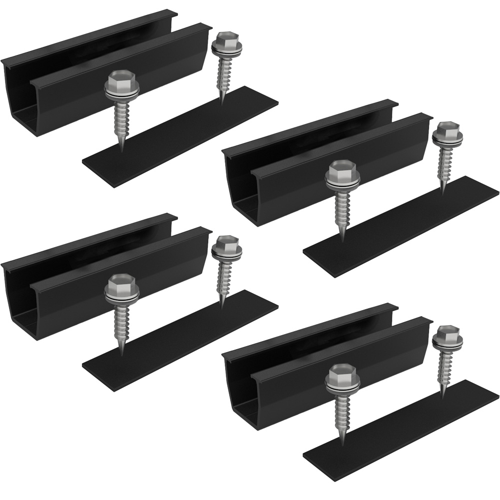 Solar Module cket Solar Mounting System PV Mounting Rail Black 12CM ...