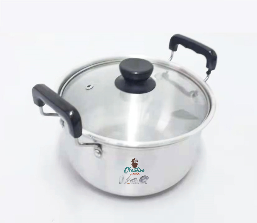 CALDERO DOUBLE HANDLE WITH GLASS COVER ( ALUMINUM TYPE ) | Lazada PH