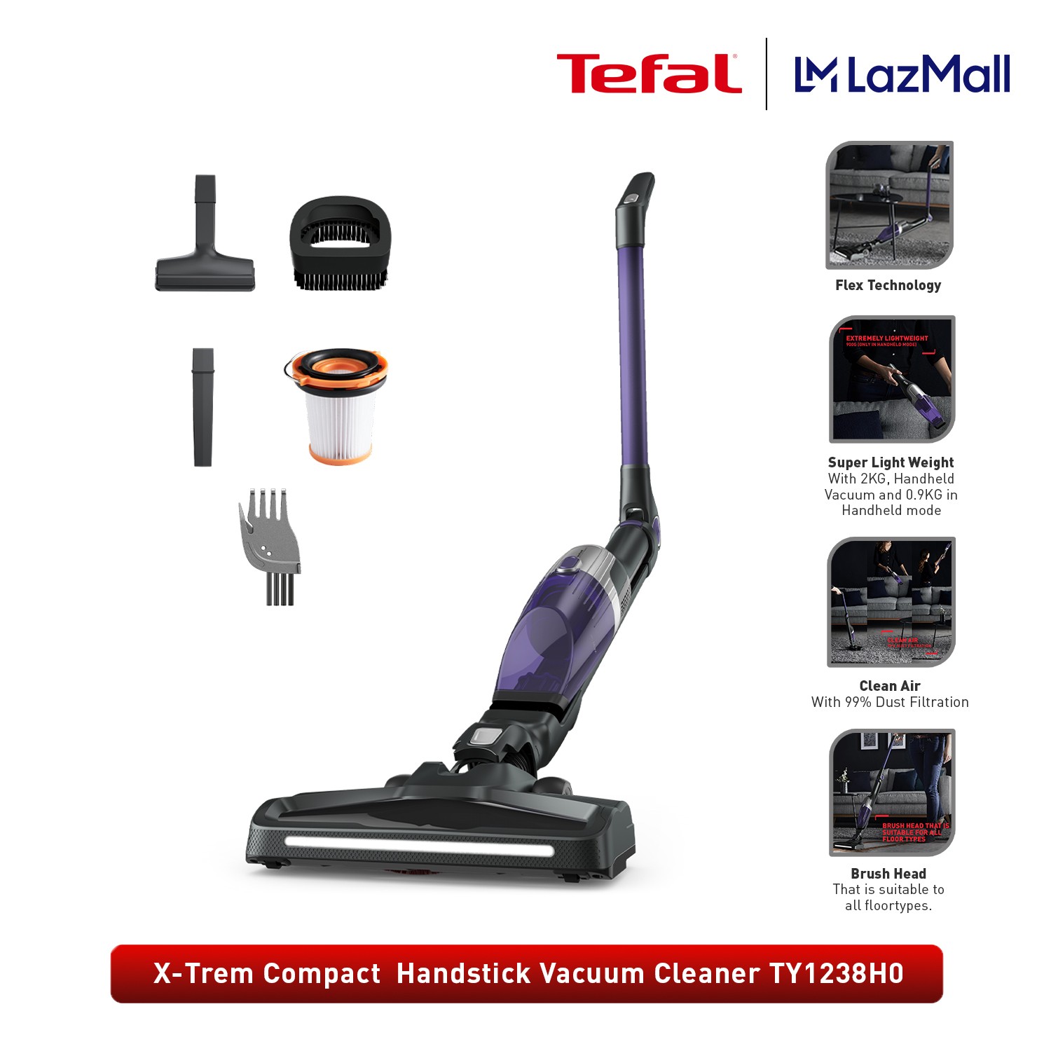 Tefal XTREM Compact 2-in-1 Cordless Vacuum Cleaner TY1238HO | Lazada PH