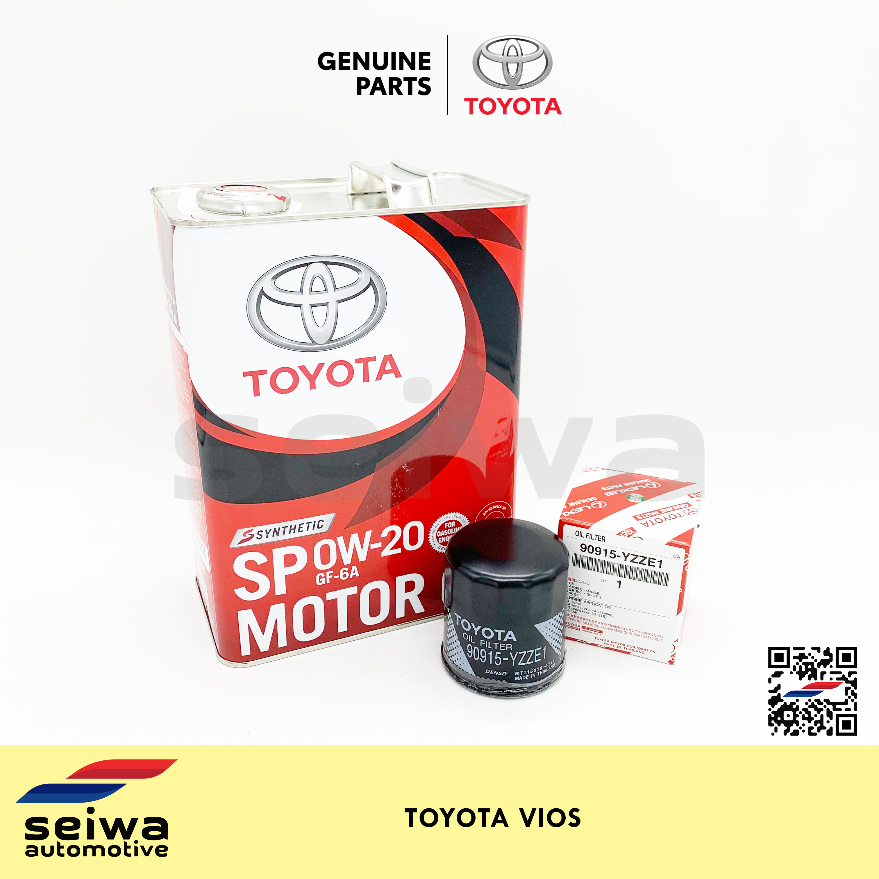 Toyota Vios Change Oil Package - 0W20 Fully Synthetic Motor Oil + Oil ...