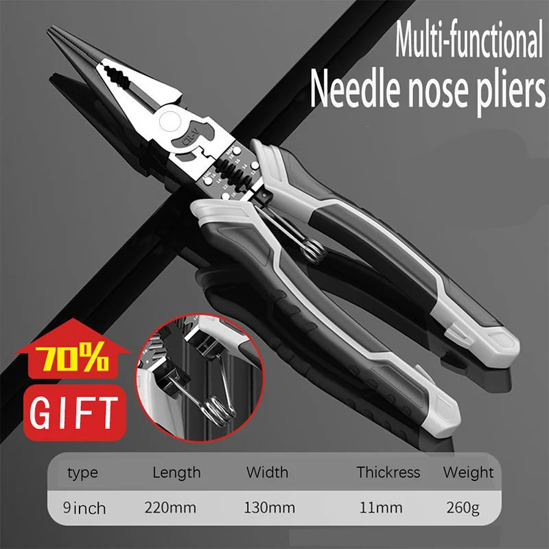 Pliers Industrial Grade Multi-function Wire Wire Stripper Diagonal Pliers General Lineman's ...