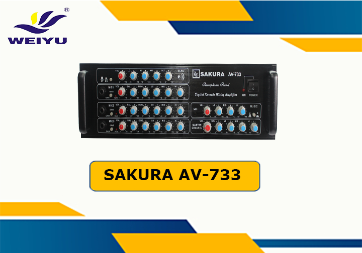 Sakura AV-733 450W X 2 Karaoke Mixing Amplifier (Black) | Lazada PH