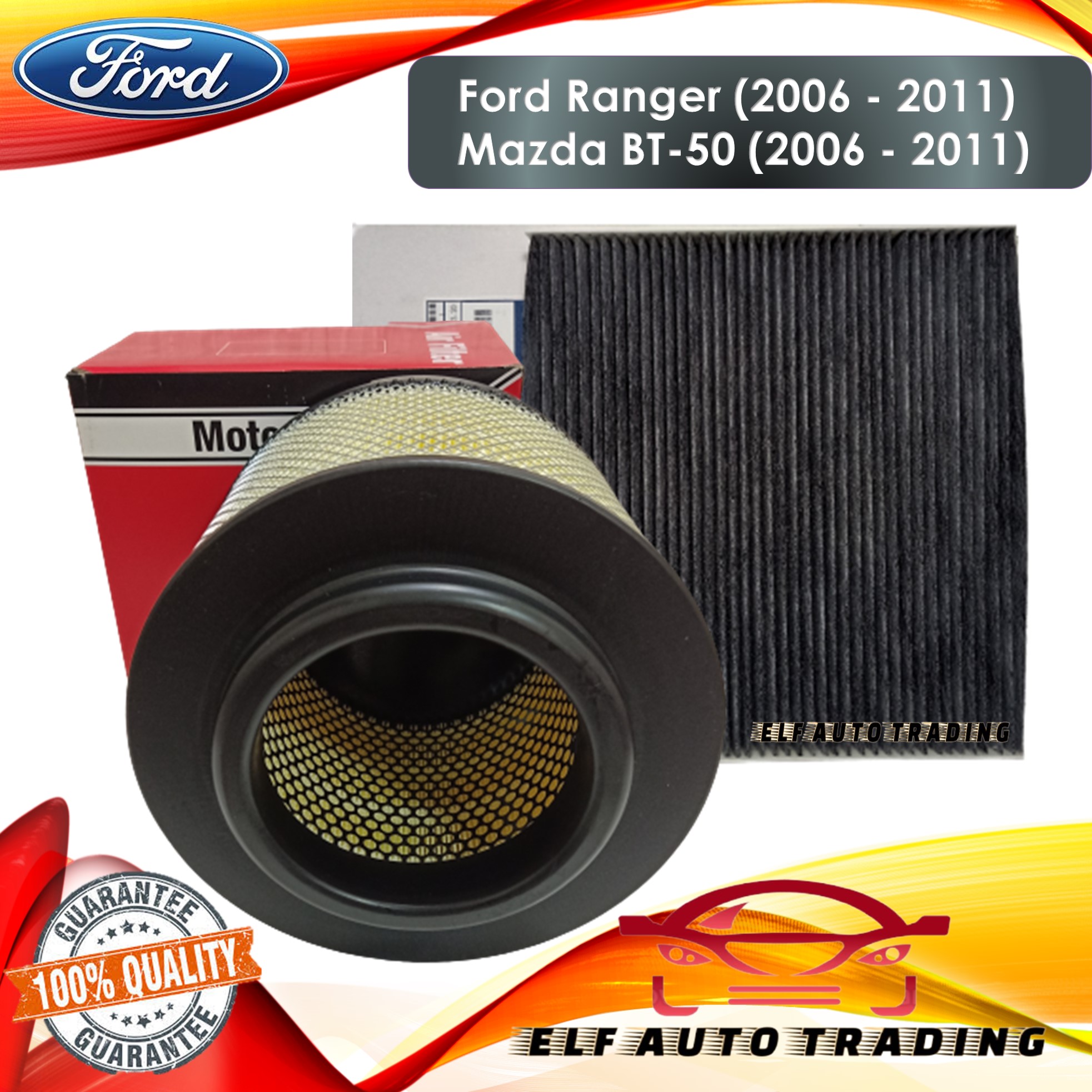 Combo Engine Air Filter Charcoal Cabin Filter for Ford Ranger (2006 ...