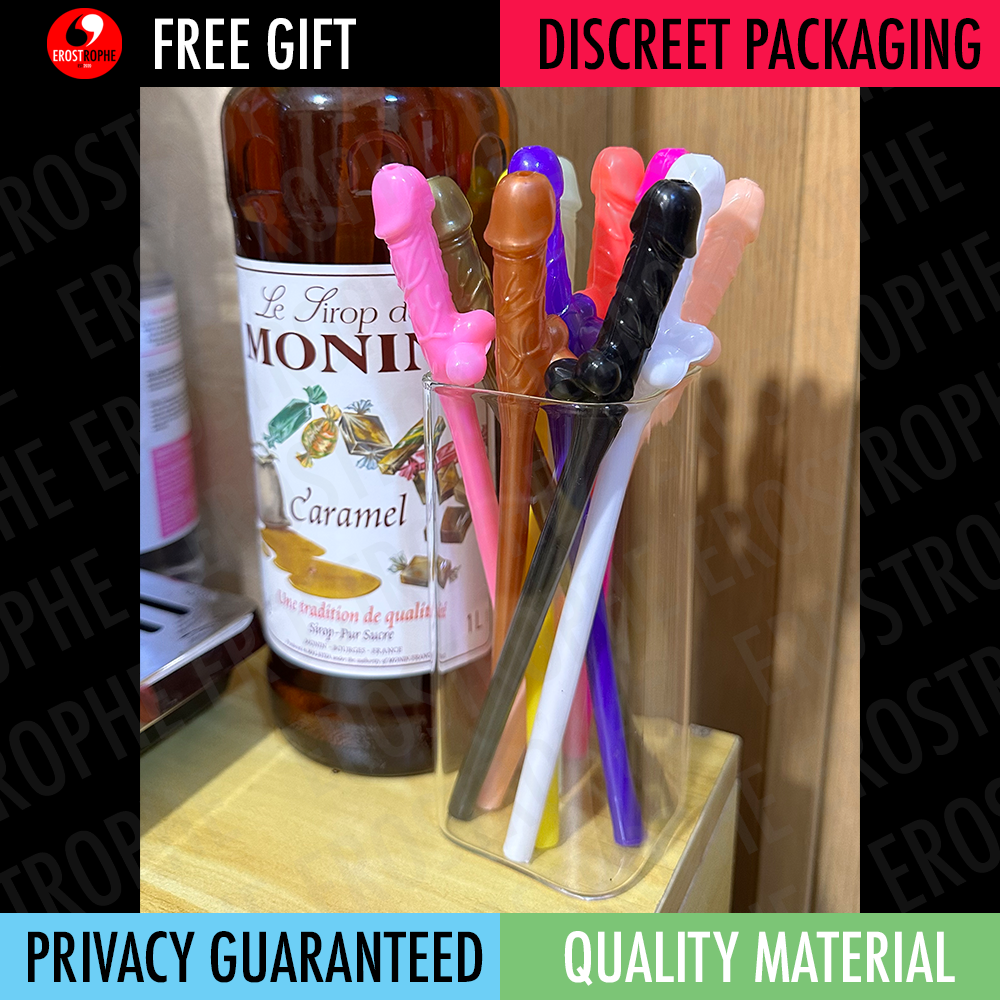 10pcs P3nis Plastic Straw Tableware Bachelorette Bridal Shower Party ...