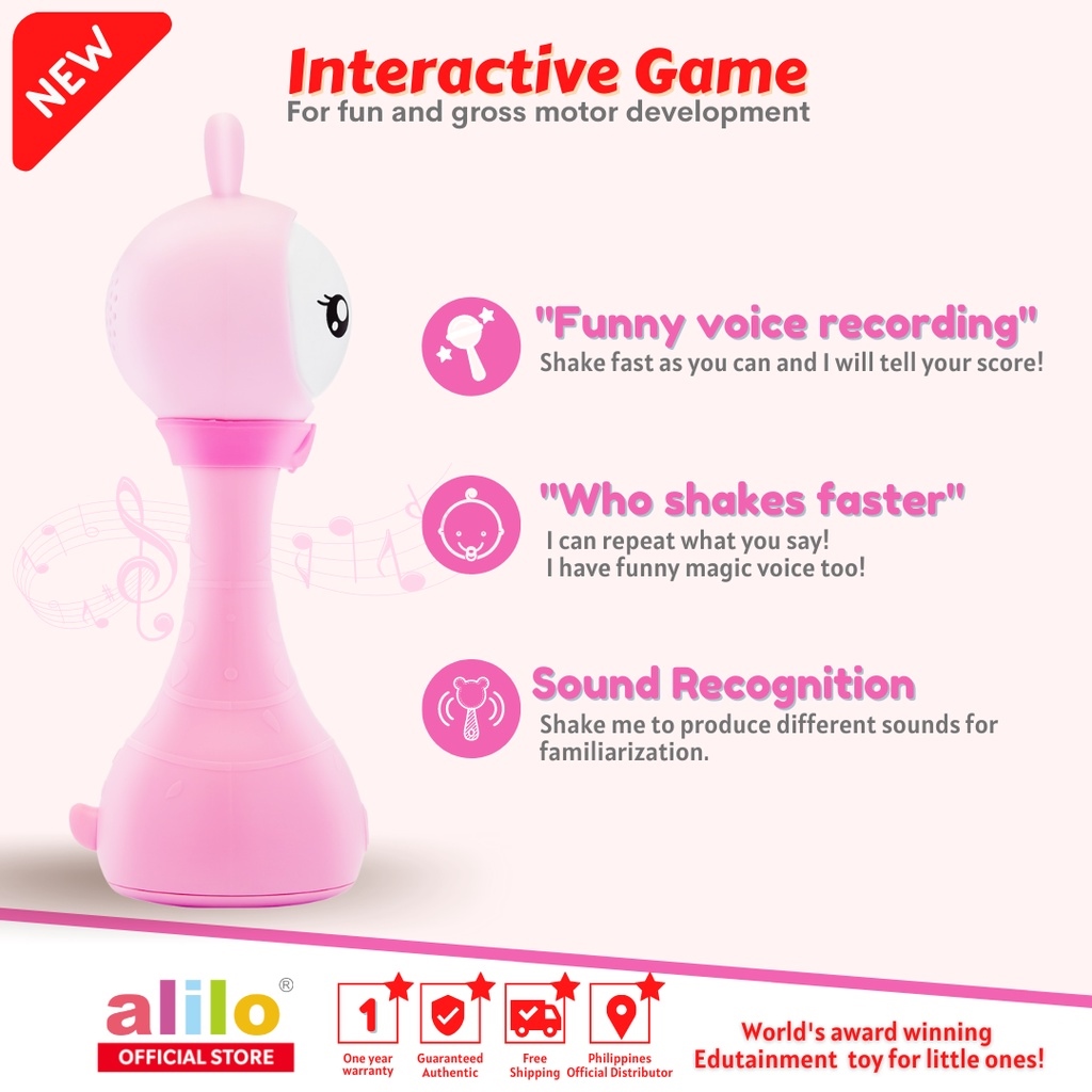 Alilo Yoyo Shake and Tell Rattle v2 Learn ABC and Count 123 Pink | Lazada PH