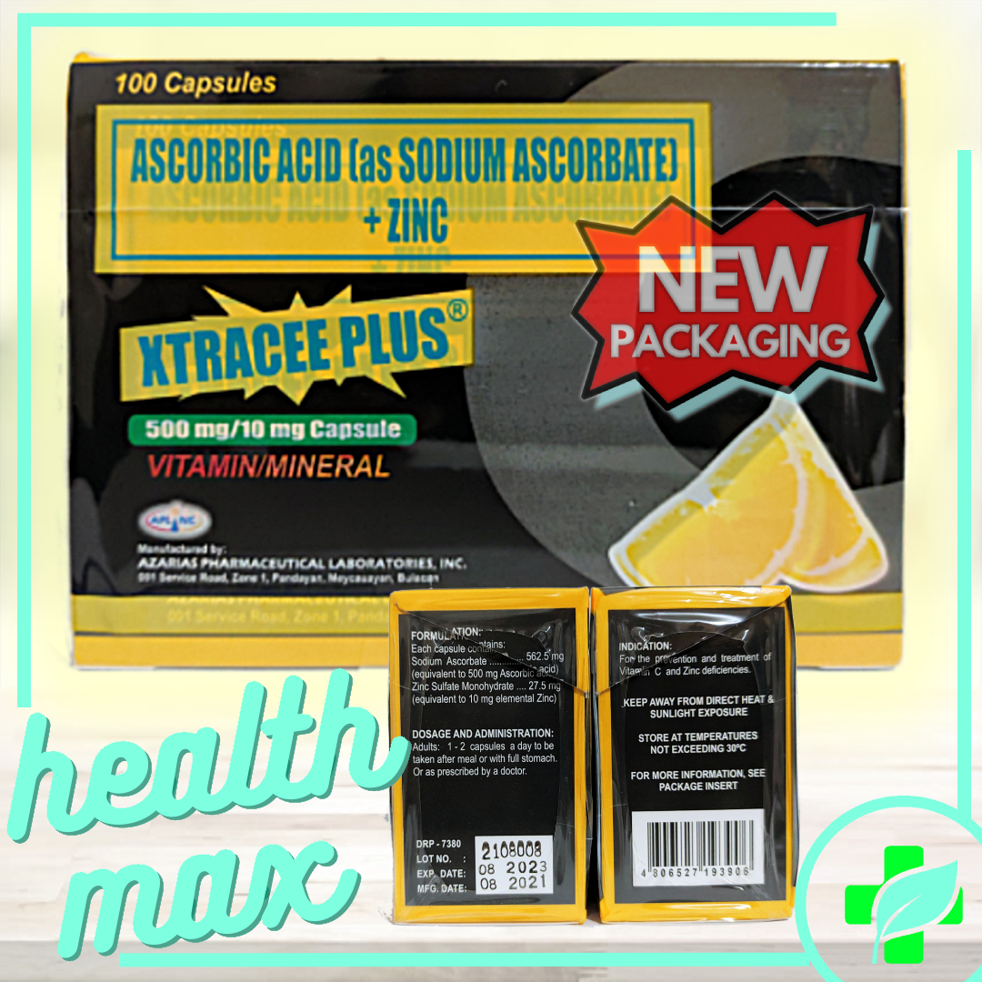 XTRACEE PLUS ZINC SODIUM ASCORBATE WITH ZINC 100's Caps SEP 2023 Expiry ...