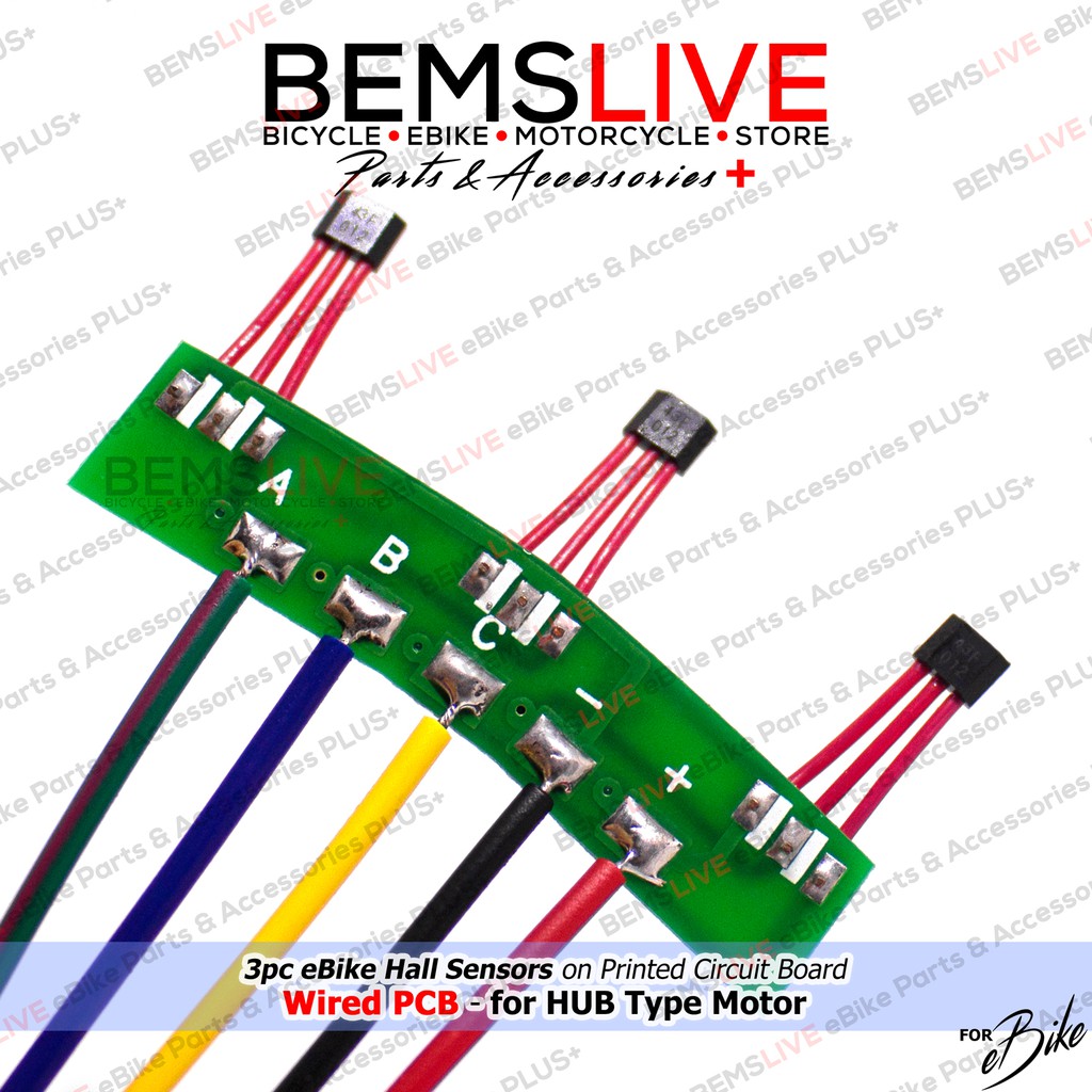 3pc Hall Sensors on Printed Circuit Board Wired PCB for eBike eTrike ...