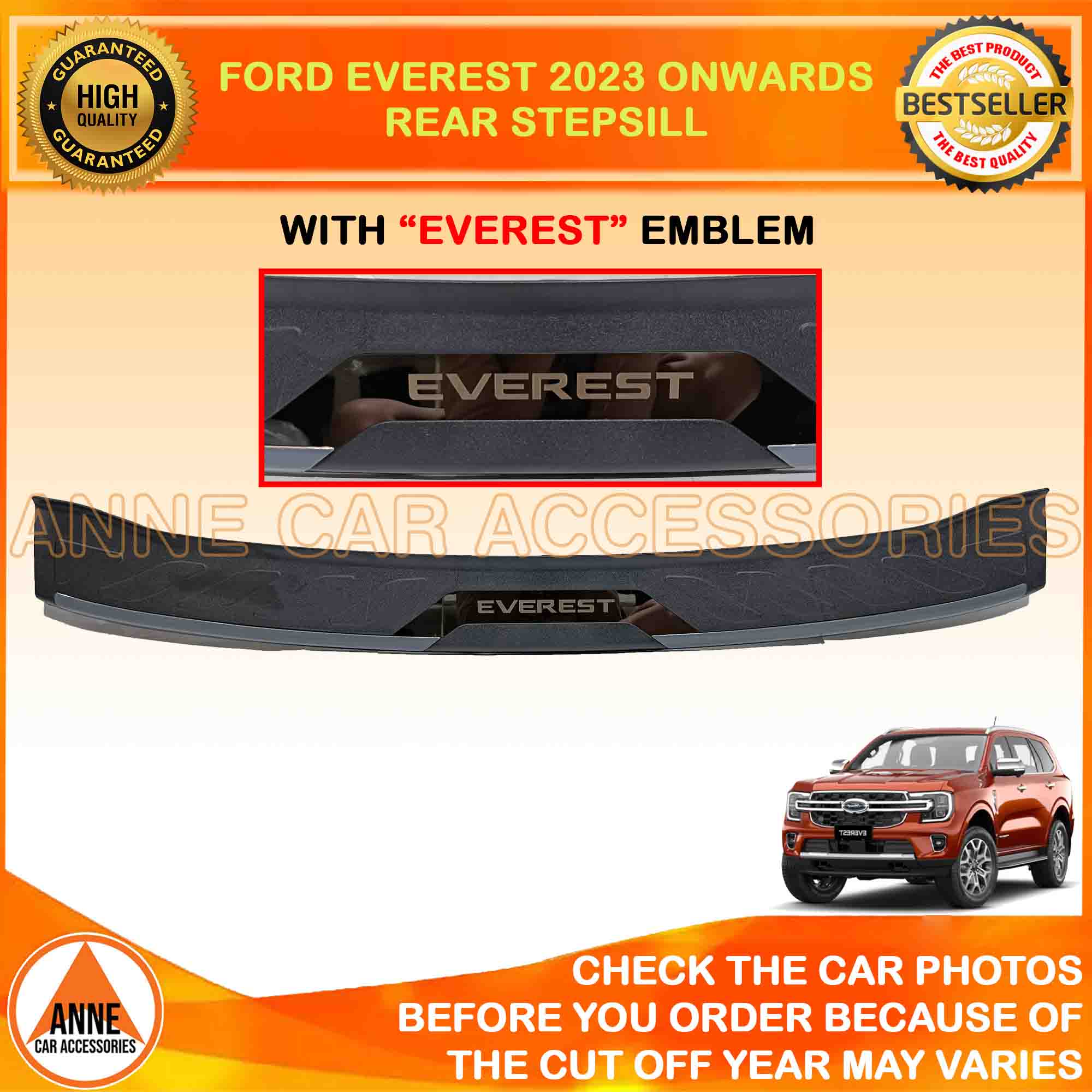 Rear Stepsill for Ford Everest 2016 -2023 Onwards Model Rear Bumper ...