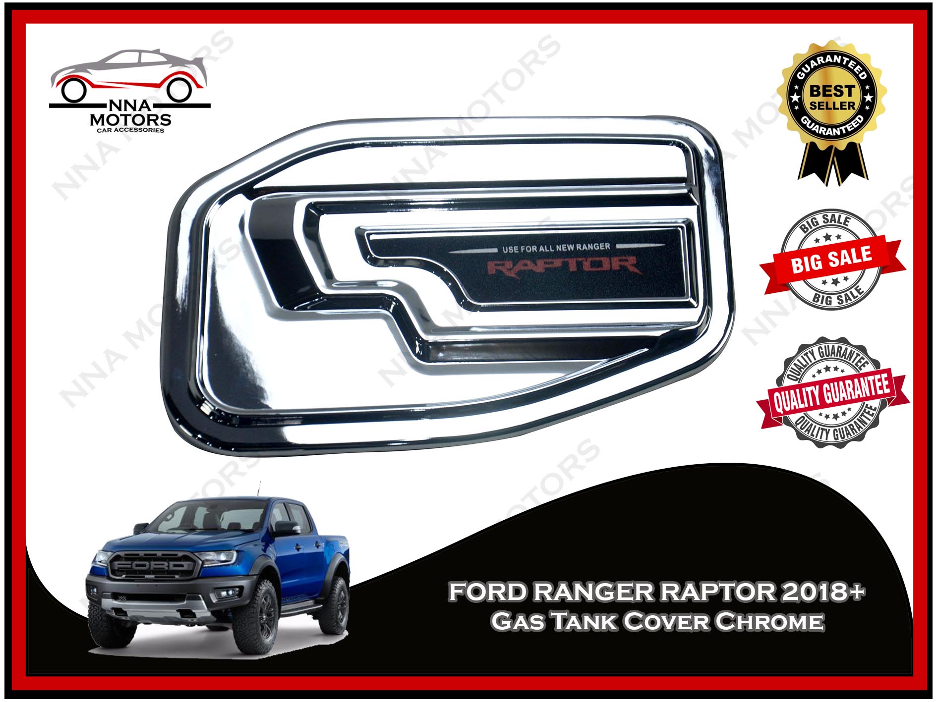 FORD RANGER RAPTOR 2018+ Gas Tank Cover Chrome Outside Garnish | Lazada PH