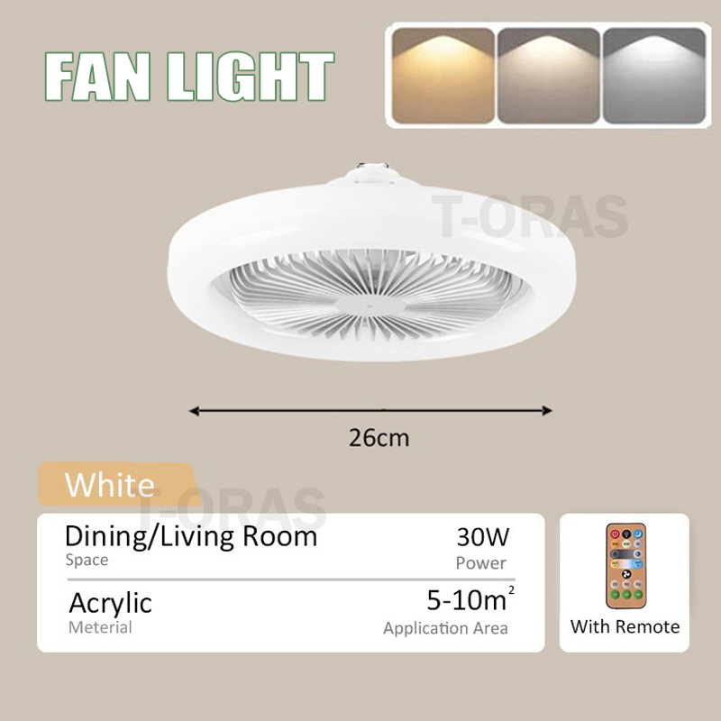 Ceiling Fan Light 2 in 1 Multi-function Remote Control LED Fanlight ...