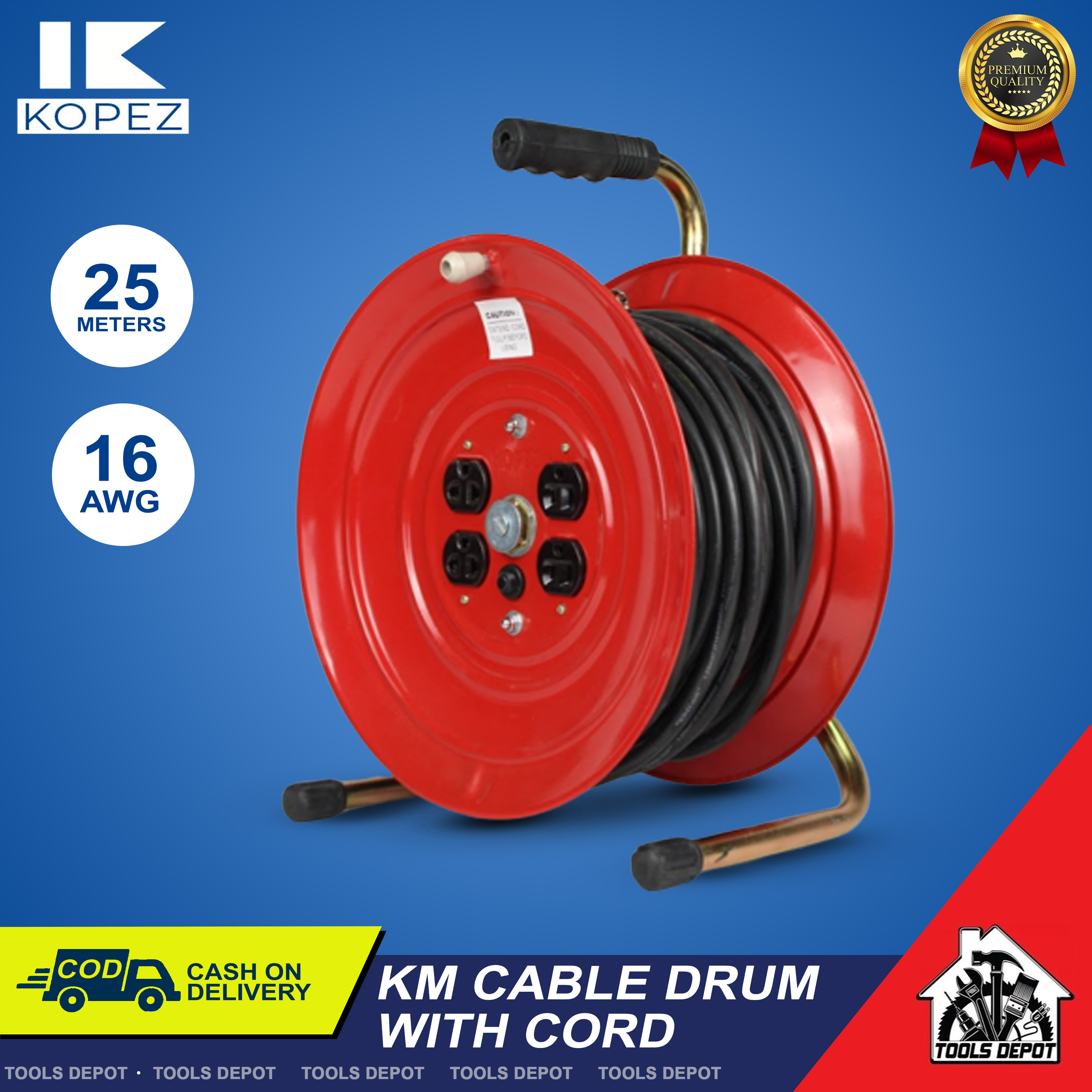KOPEZ KM CABLE DRUM/EXTENSION WHEEL 25 METERS electrical connector ...
