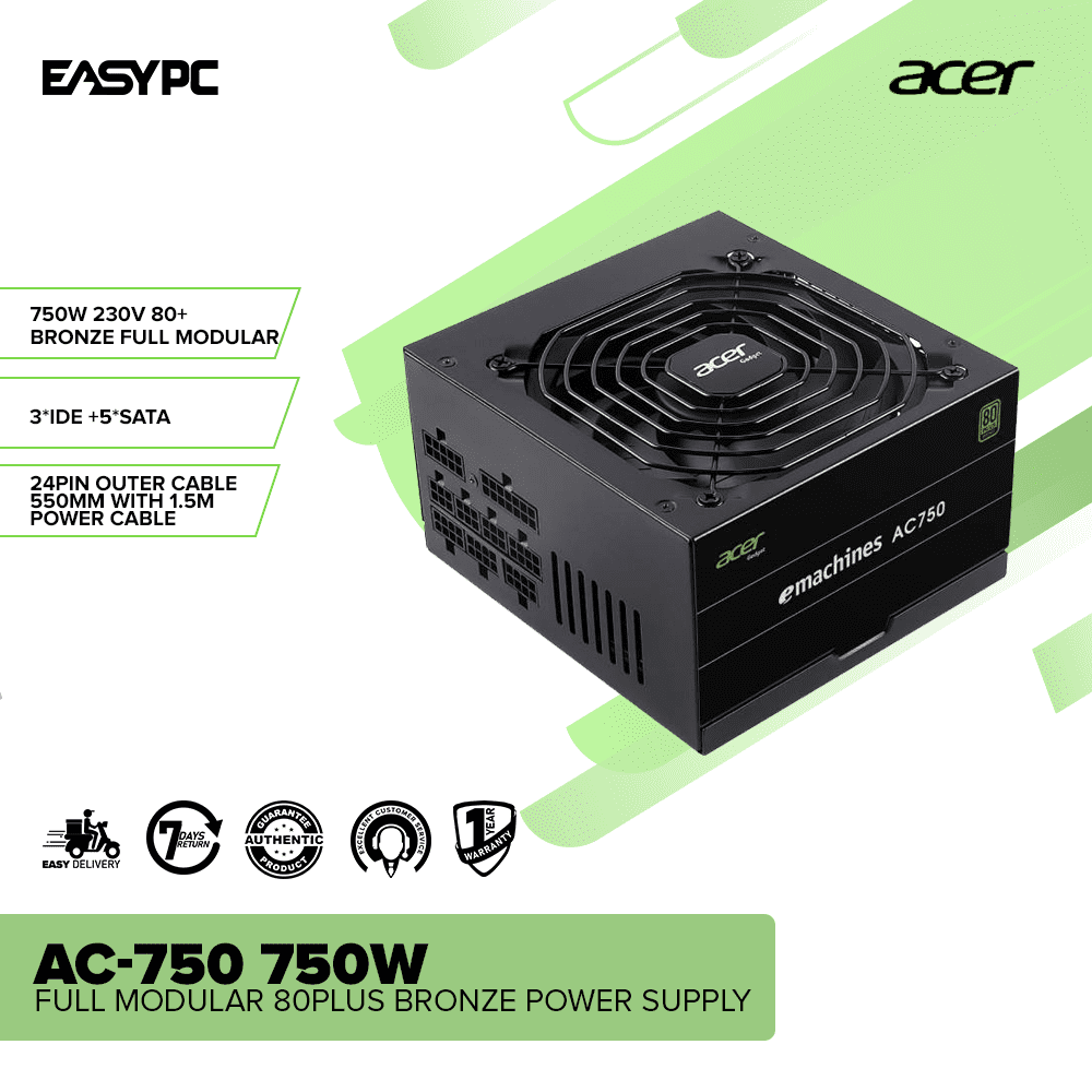 EasyPC | Acer AC-550 550w / 650w/ 750w Full Modular 80plus Bronze and ...