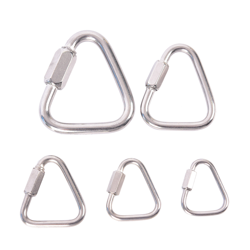 Bjgqga Triangle Carabiner Stainless Steel Keychain Snap Clip Hook ...