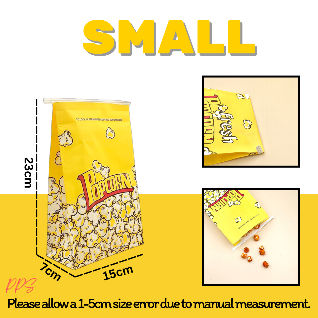 20pcs Wire Seal Popcorn Paper Bags Popcorn Container Snack Popcorn ...