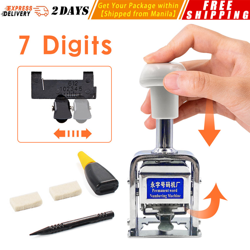 【7 Bits】Heavy Duty Automatic Numbering Machine 7 Bits/ Wheel Date Page ...