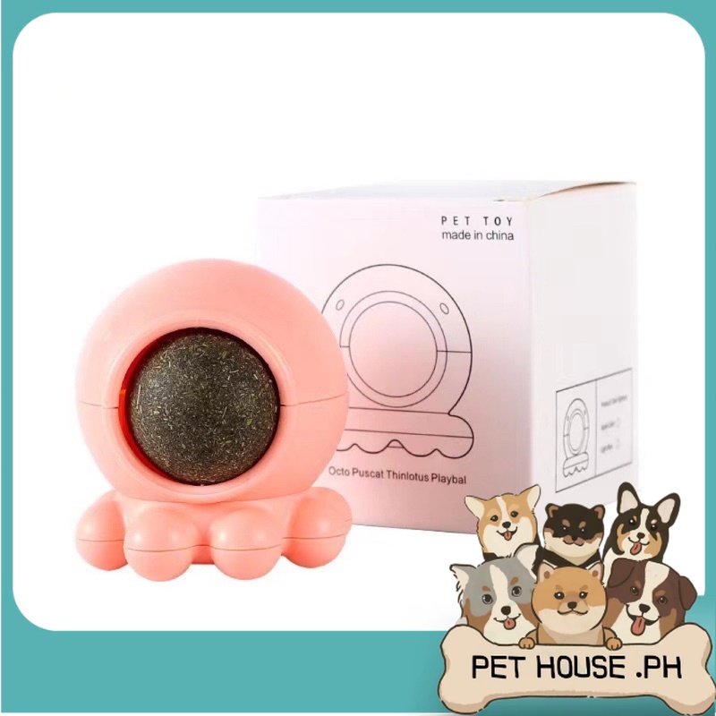 Cat Catnip Ball Octopus Shape Interactive Toy 360° Rotation Dental ...