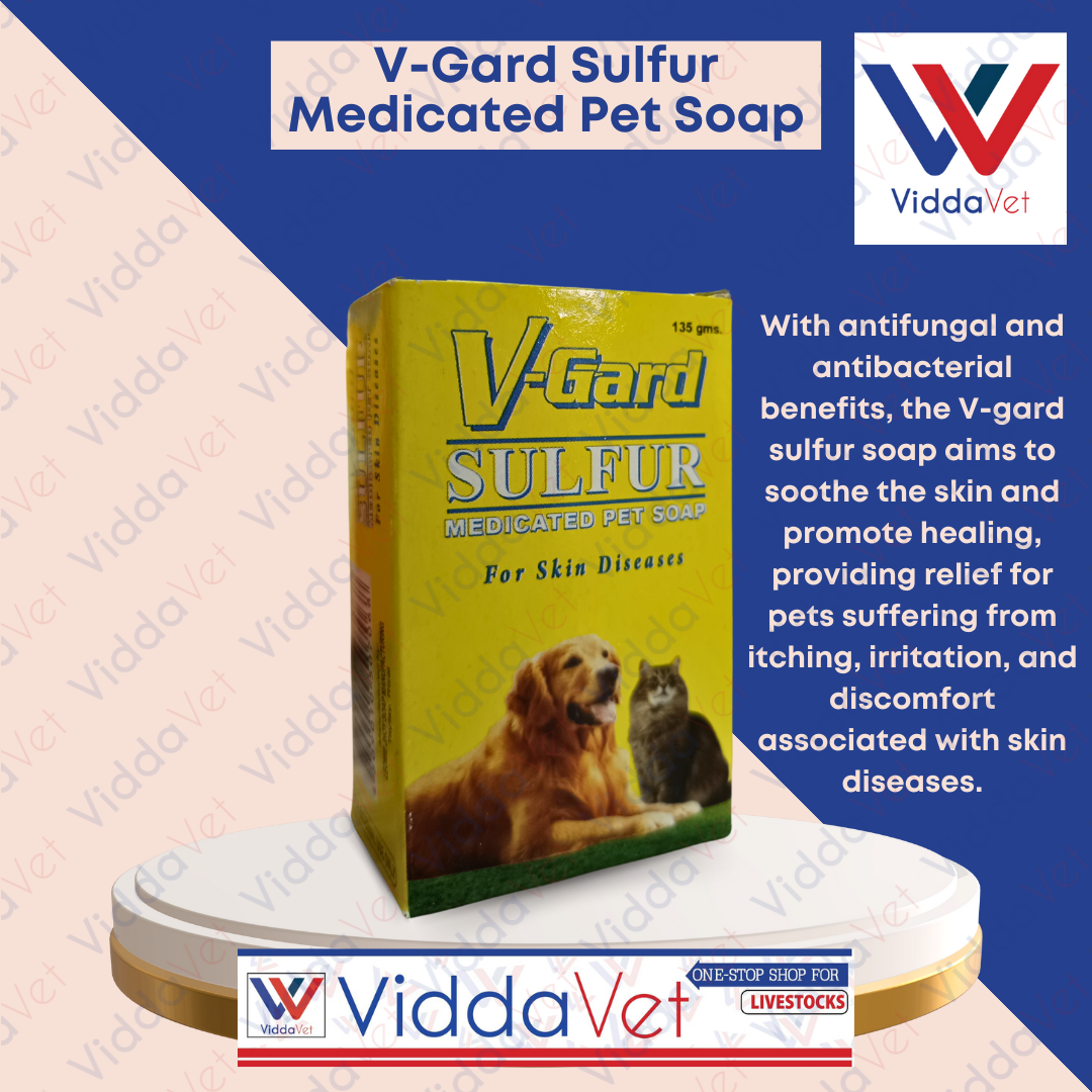 V-GARD SULFUR Medicated pet soap for skin diseases fog dogs sulfur ...