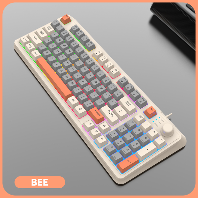 E-sports wired mixed color game keyboard, colorful lighting, mechanical ...