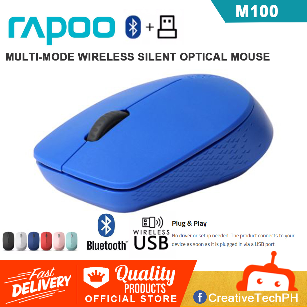 Rapoo M100 Wireless Bluetooth Mouse Silent Multi-Mode Mouse | Lazada PH
