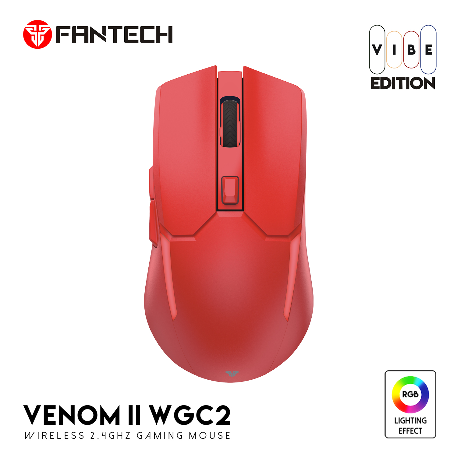Fantech Venom II WGC2 Wireless 2.4GHZ Gaming Mouse with RGB Lighting ...