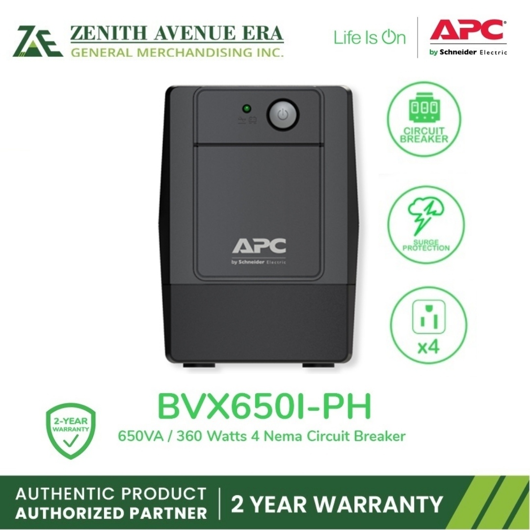 APC BVX650I-PH 650VA / 360 Watts 4 Nema Circuit Breaker | UPS | APC ...