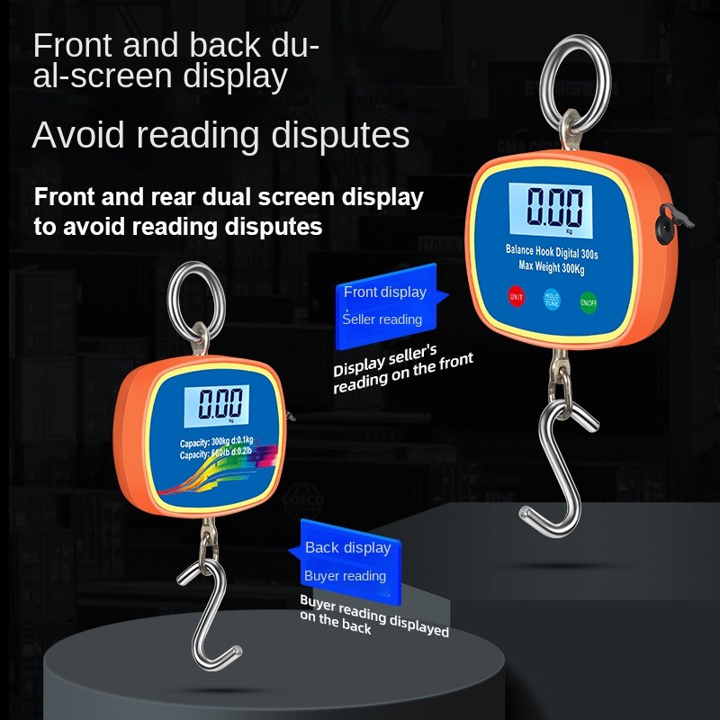 Hanging Scale Dual Display Electronic Hook Scale Charging Double sided ...