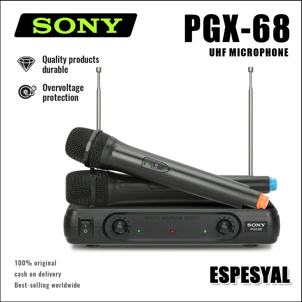 SONY PGX-68 wireless microphone one drag two two handheld microphone ...
