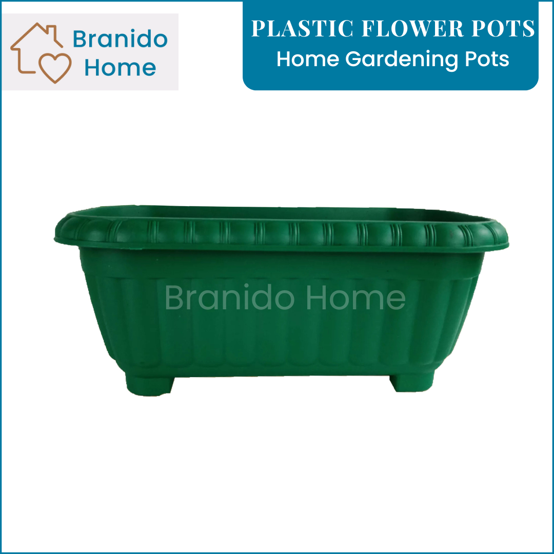 Branido Home Wide Rectangle Plastic Garden and Flower Pot for Gardening, Home and Office | Plant ...