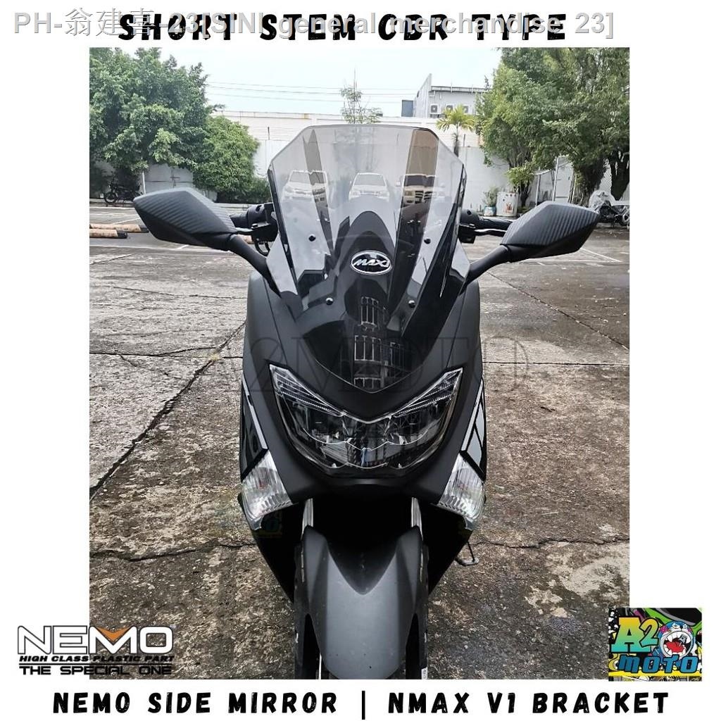 R25 Side Mirror NEMO / RZ RACING / SEC Mutarru Windshield visor Bracket X3 for Nmax V1 V2 ...