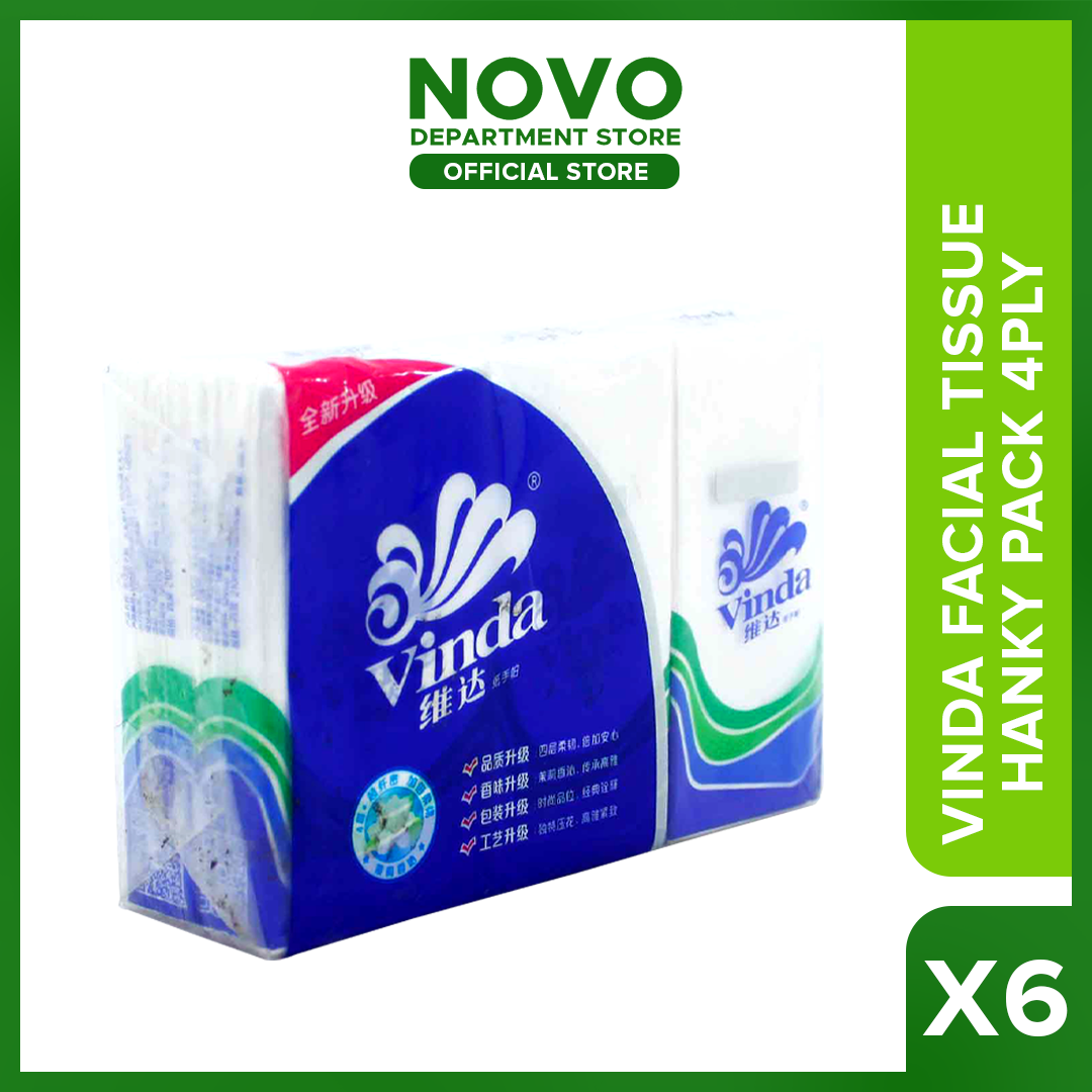 Novo Vinda Facial Tissue Paper in a Hanky Pack 4Ply x6 Multi Purpose ...